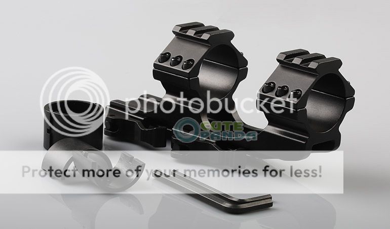 One Piece Offset 30mm Scope Mount w/ 1inch inserts Picatinny QD Cam ...